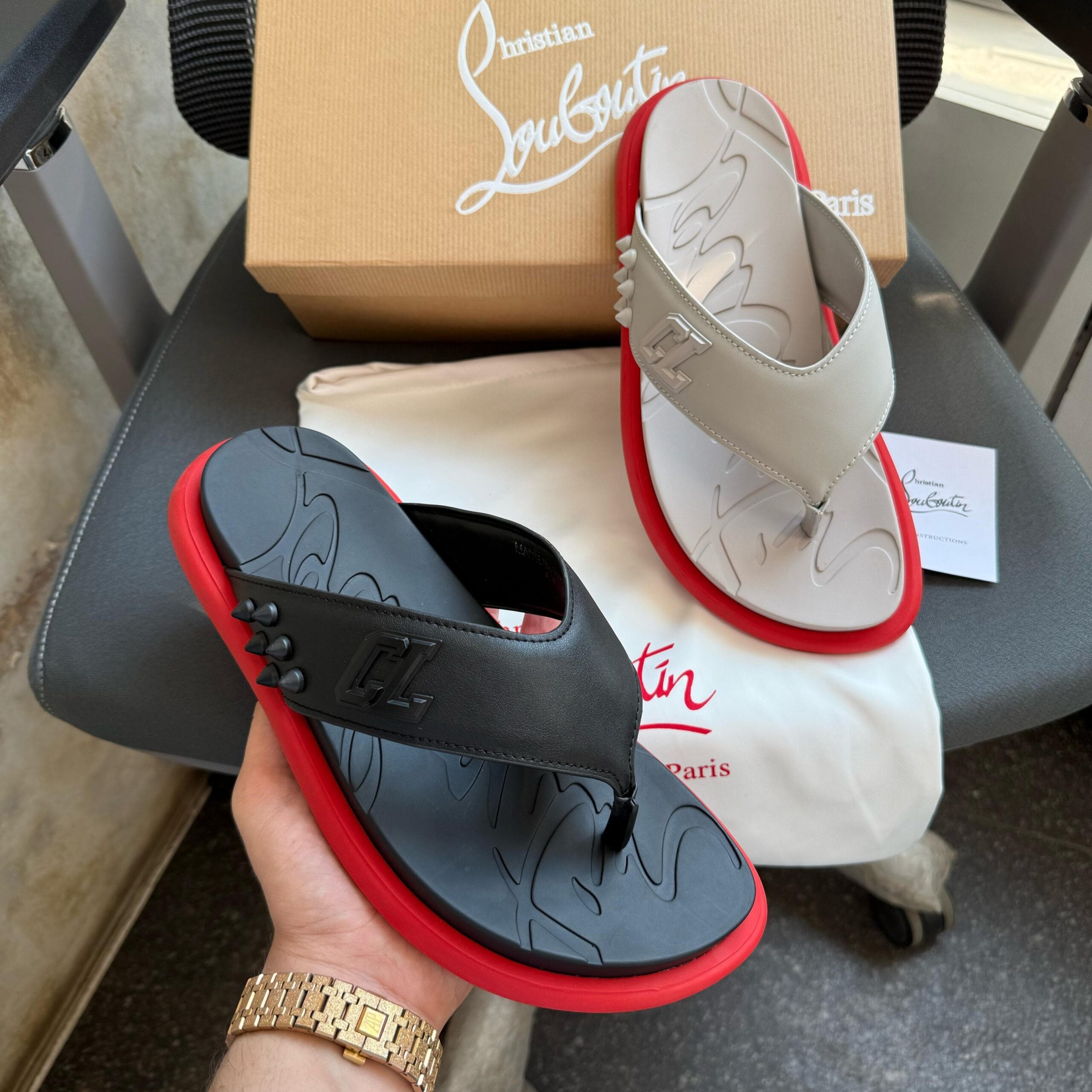 CHRISTIAN LOUBOUTINN TAKE IT EASY RUBBER SLIPPER - Premium Online ...